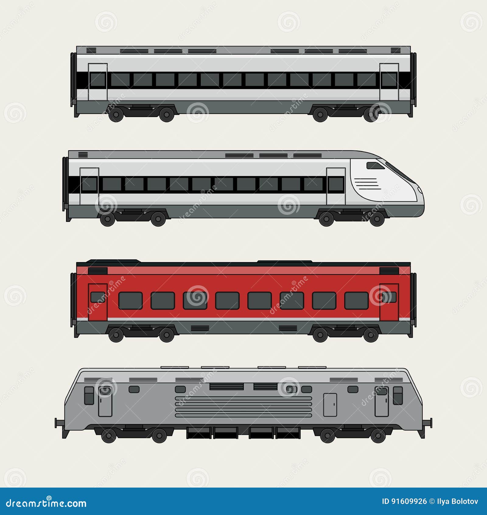 Trains stock vector. Illustration of railway, speed, drawing - 91609926