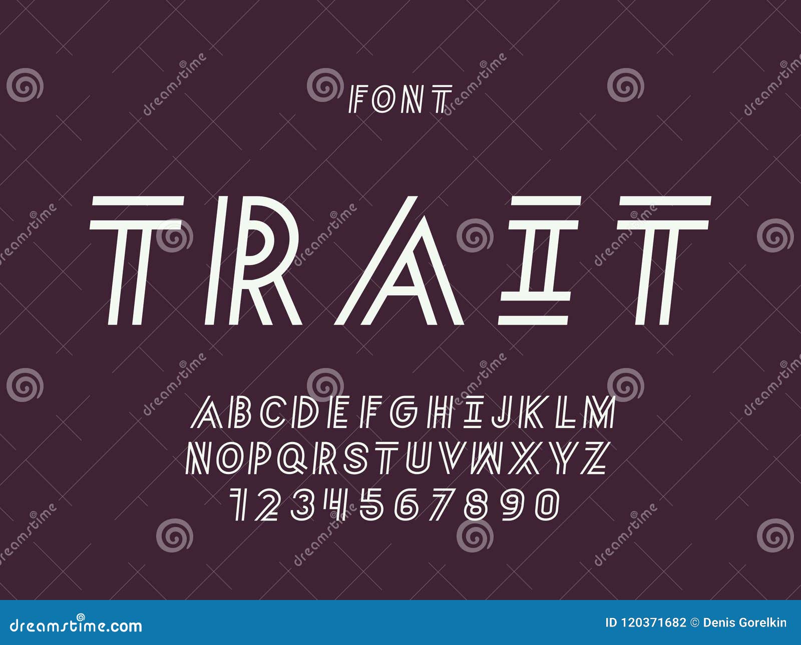 Trait Cursive Font. Vector Alphabet Stock Vector - Illustration of ...
