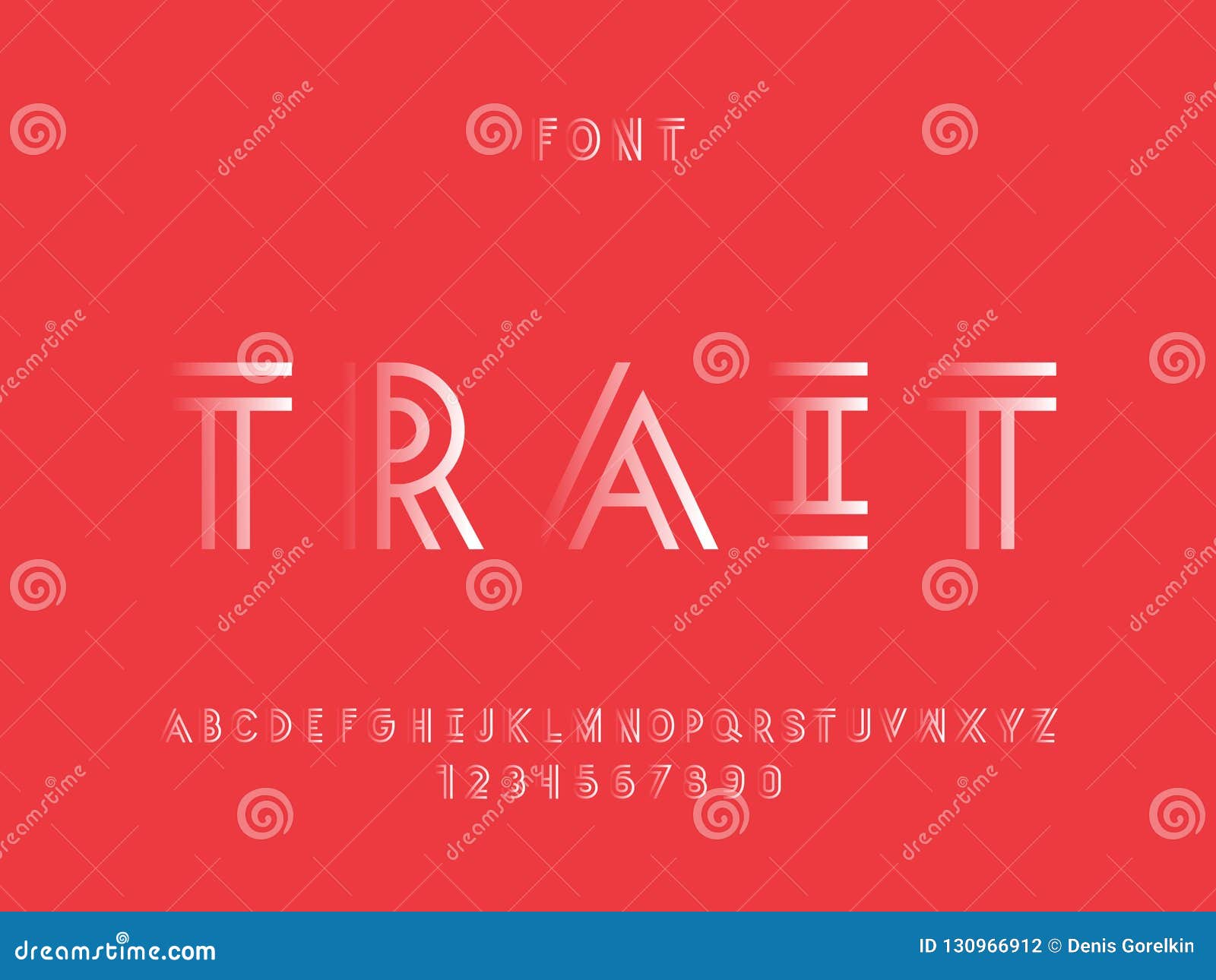 Trait Font. Vector Alphabet Stock Vector - Illustration of shade ...