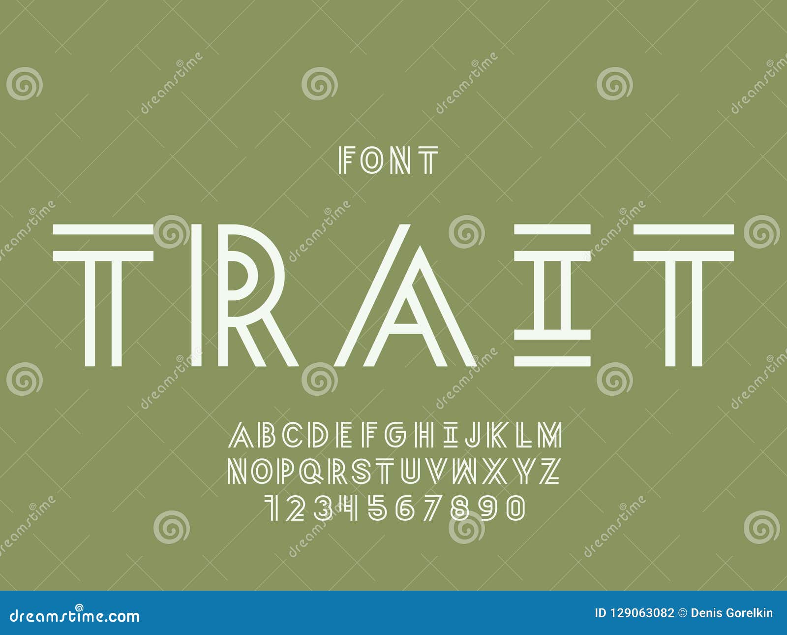 Trait Font. Vector Alphabet Stock Vector - Illustration of isolated ...