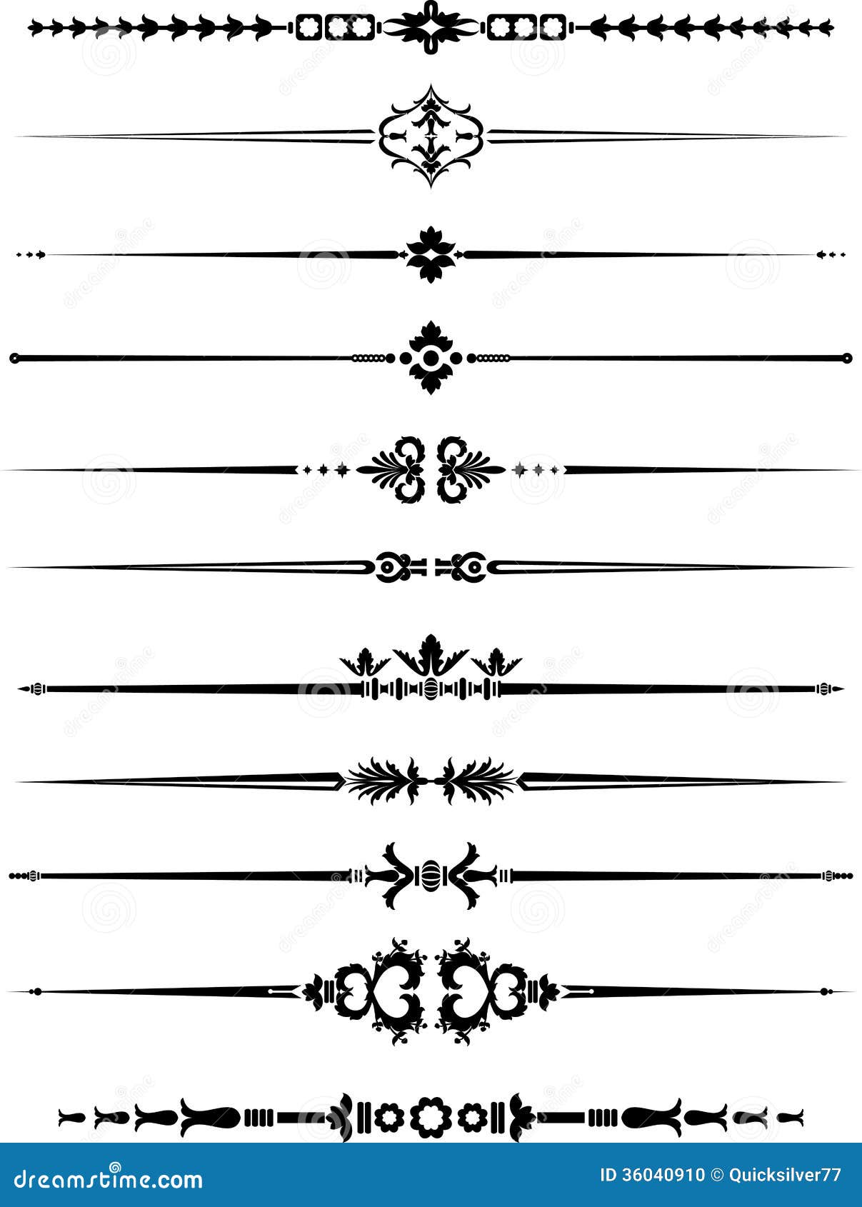 Trait Horizontal Décor De Vintage Illustration Stock - Image: 36040910