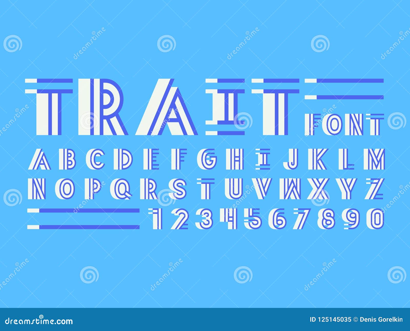 Trait Shadow Font. Vector Alphabet | CartoonDealer.com #125145035