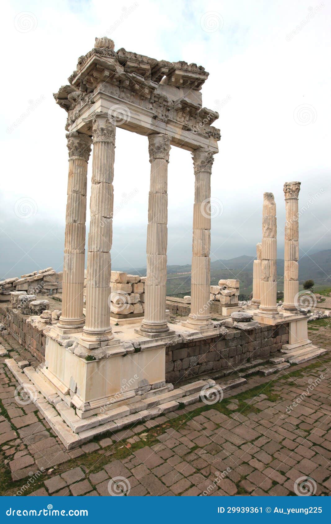 Acropolis of Pergamon in Turkey Stock Image - Image of cableway ...