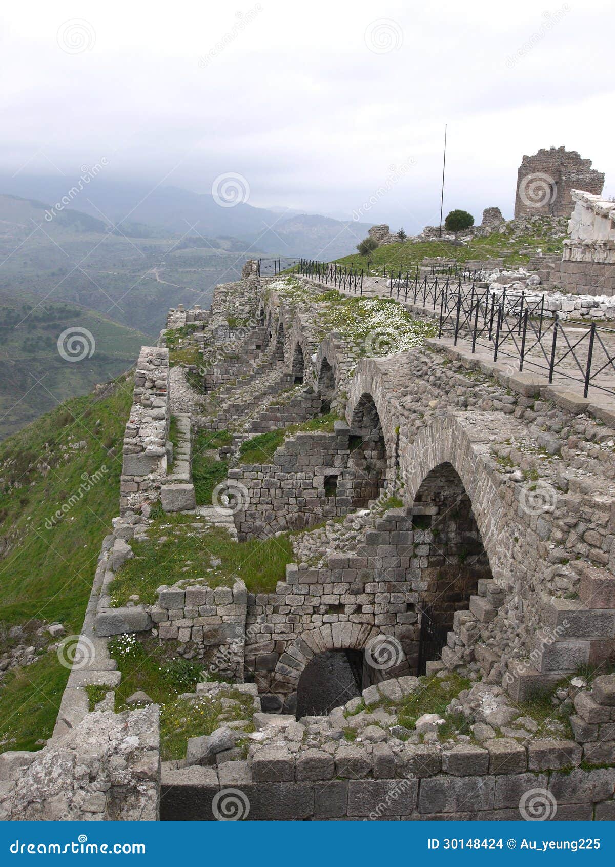 Acropolis of Pergamon in Turkey Stock Photo - Image of antique, column ...