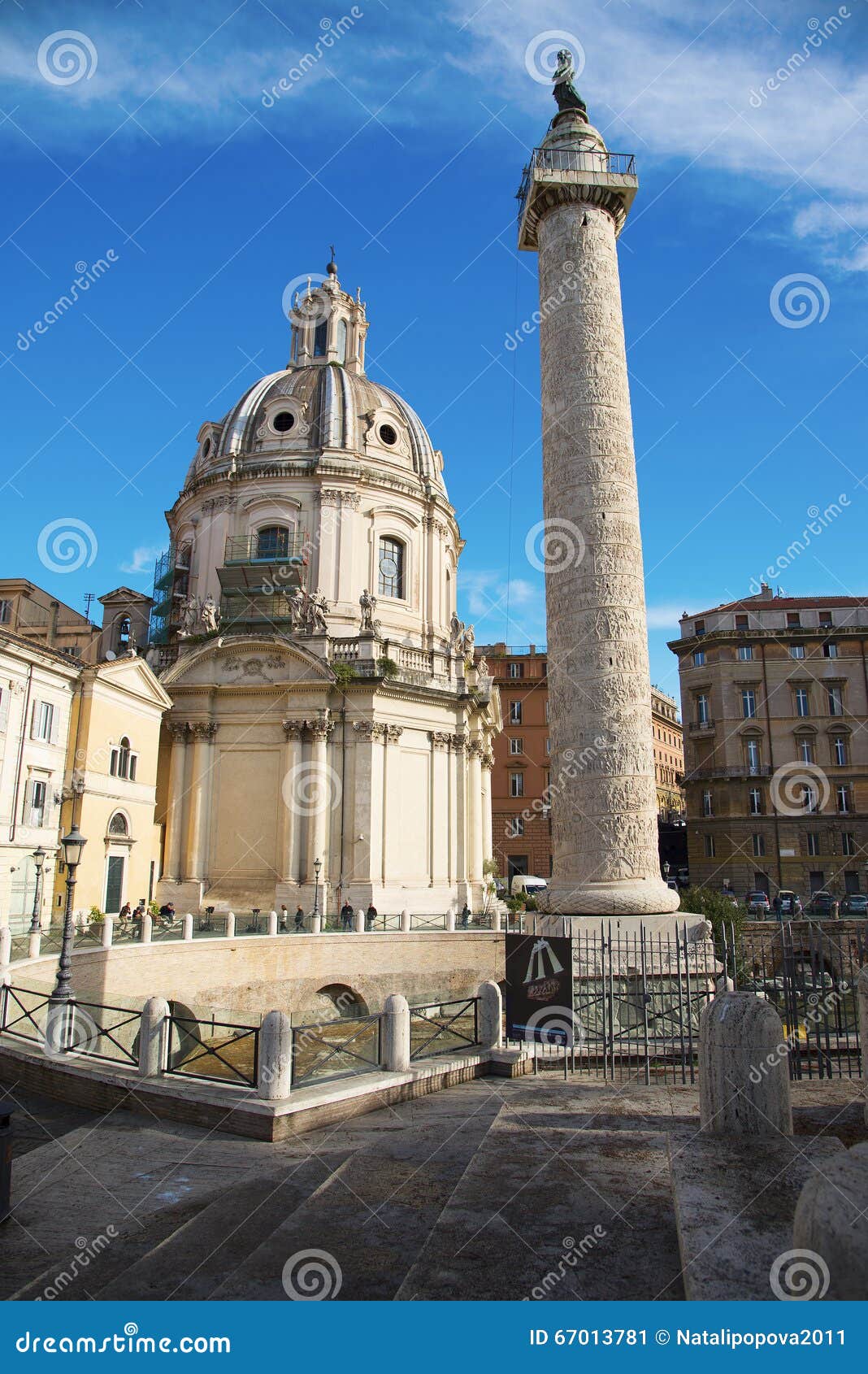 Trajan S Column and Basilica Ulpia, Rome, Italy Editorial Photo - Image ...