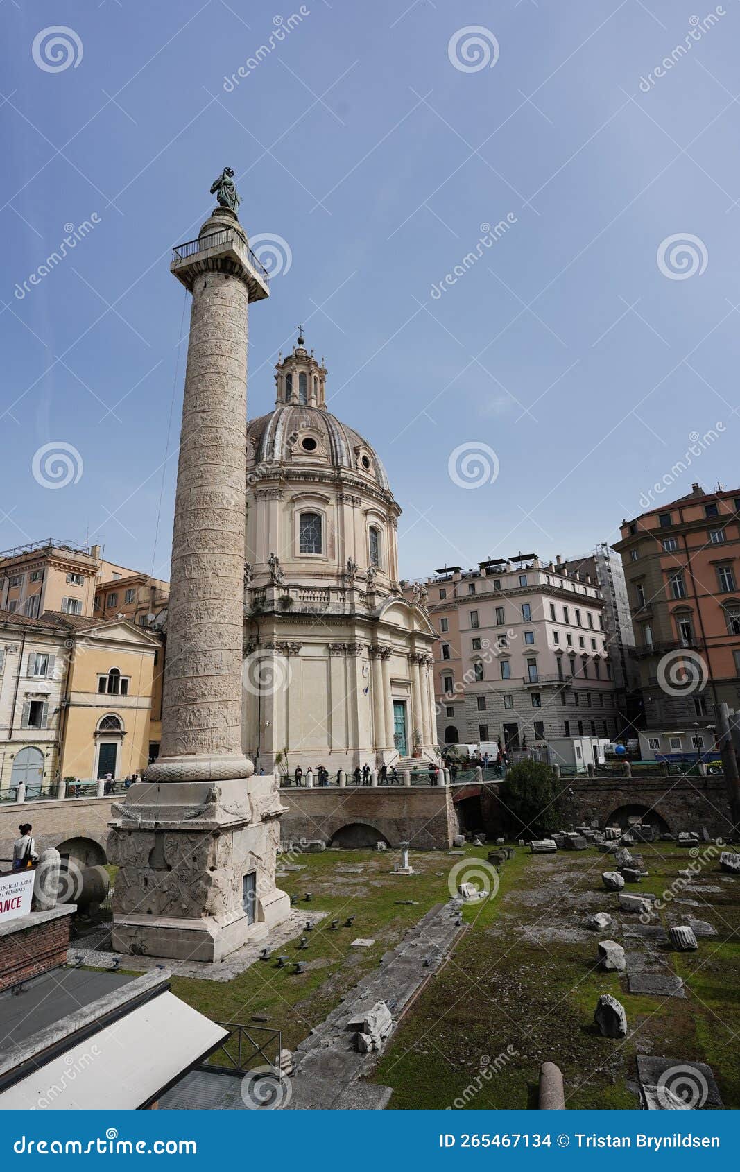 Trajan S Column in Central Rome, Italy Editorial Stock Image - Image of ...