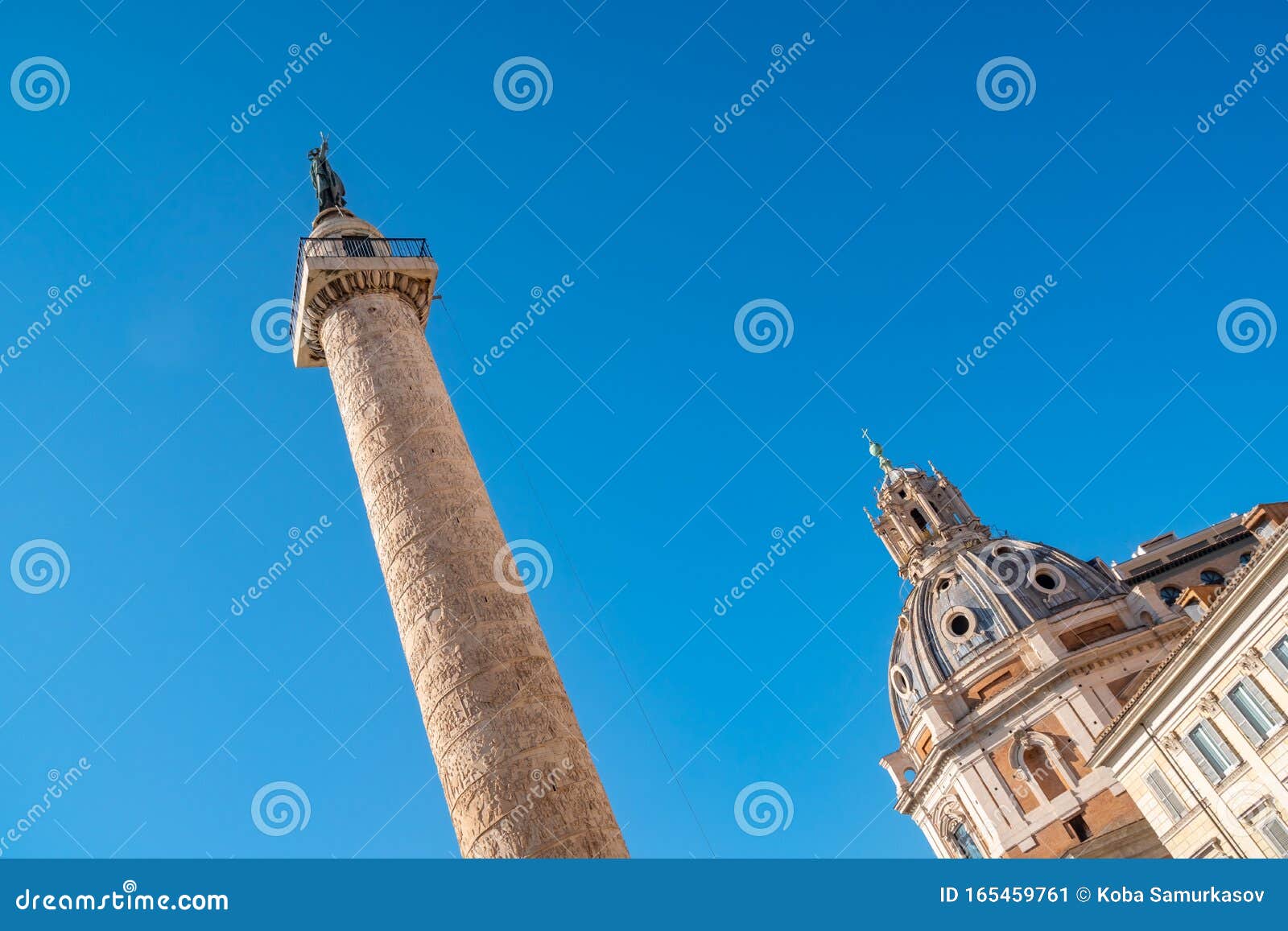 Trajan`s Column in the Roman Forum. History Stock Image - Image of ...