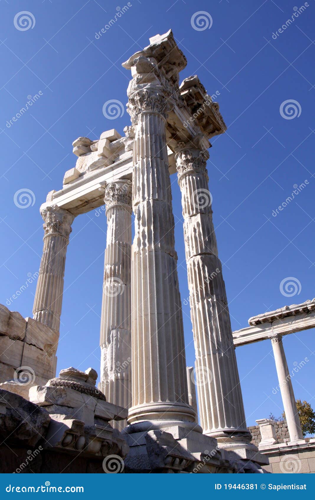 Trajan Temple in Pergamon stock image. Image of landmark - 19446381