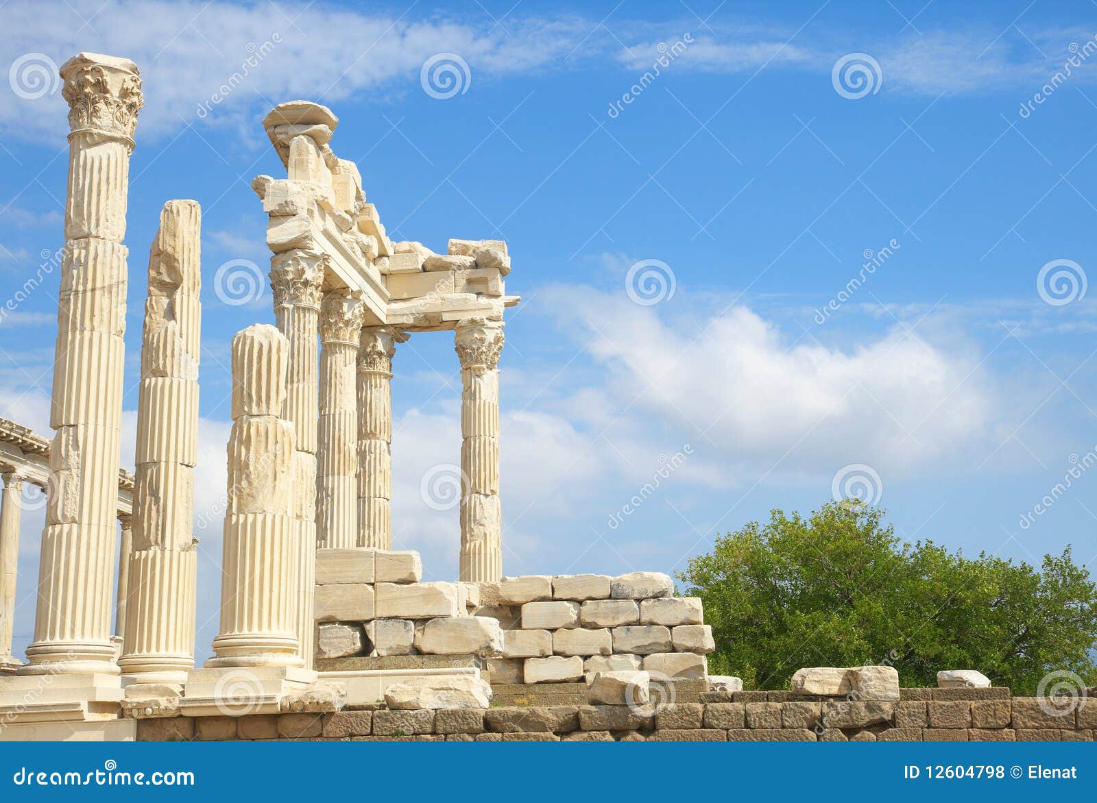 Trajan Temple in Pergamon Turkey Stock Photo - Image of greek ...