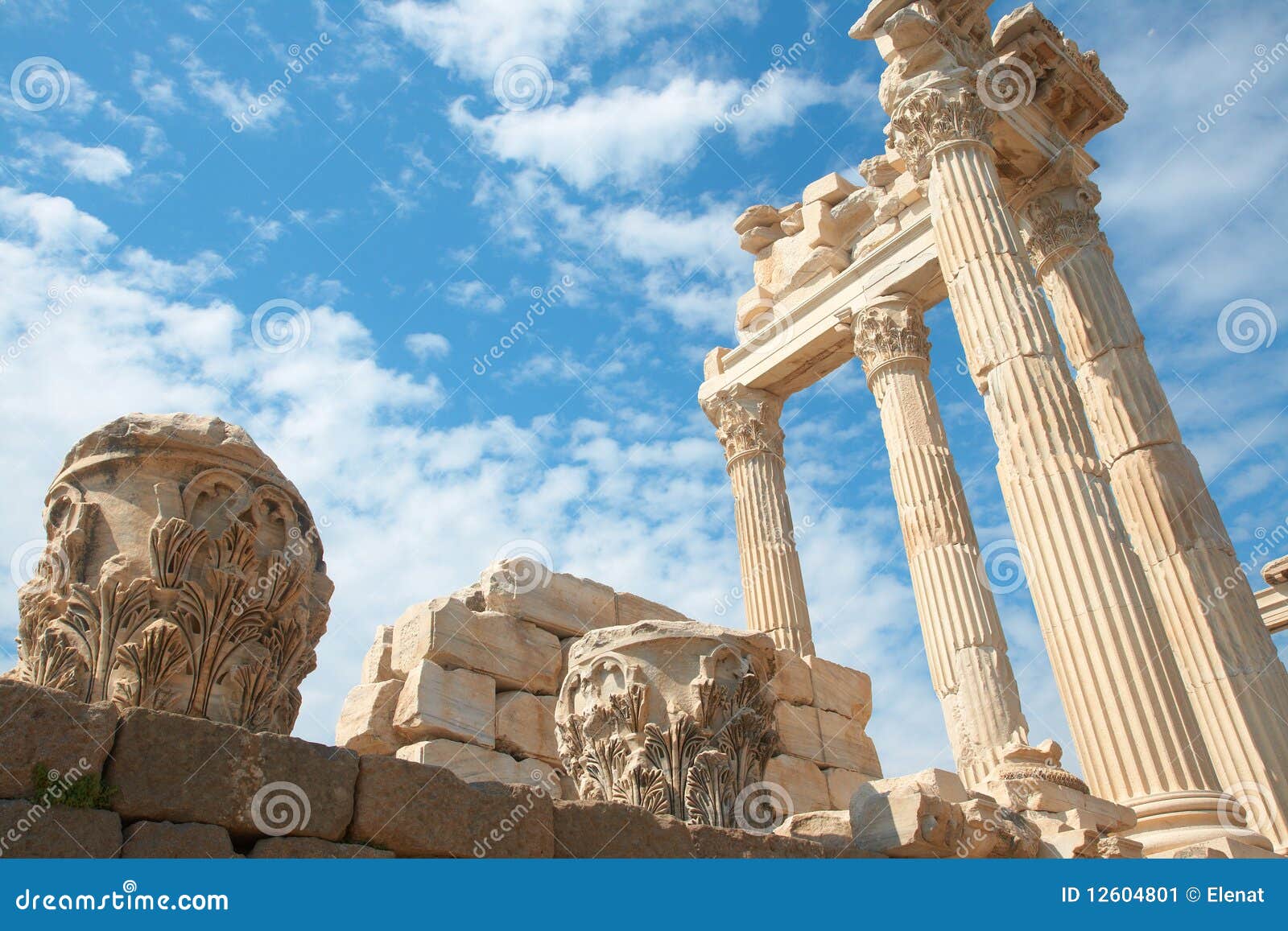 Trajan Temple in Pergamon Turkey Stock Image - Image of ancient ...