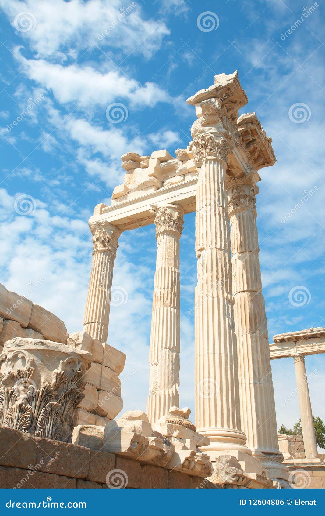 Trajan Temple in Pergamon Turkey Stock Photo - Image of goddess ...