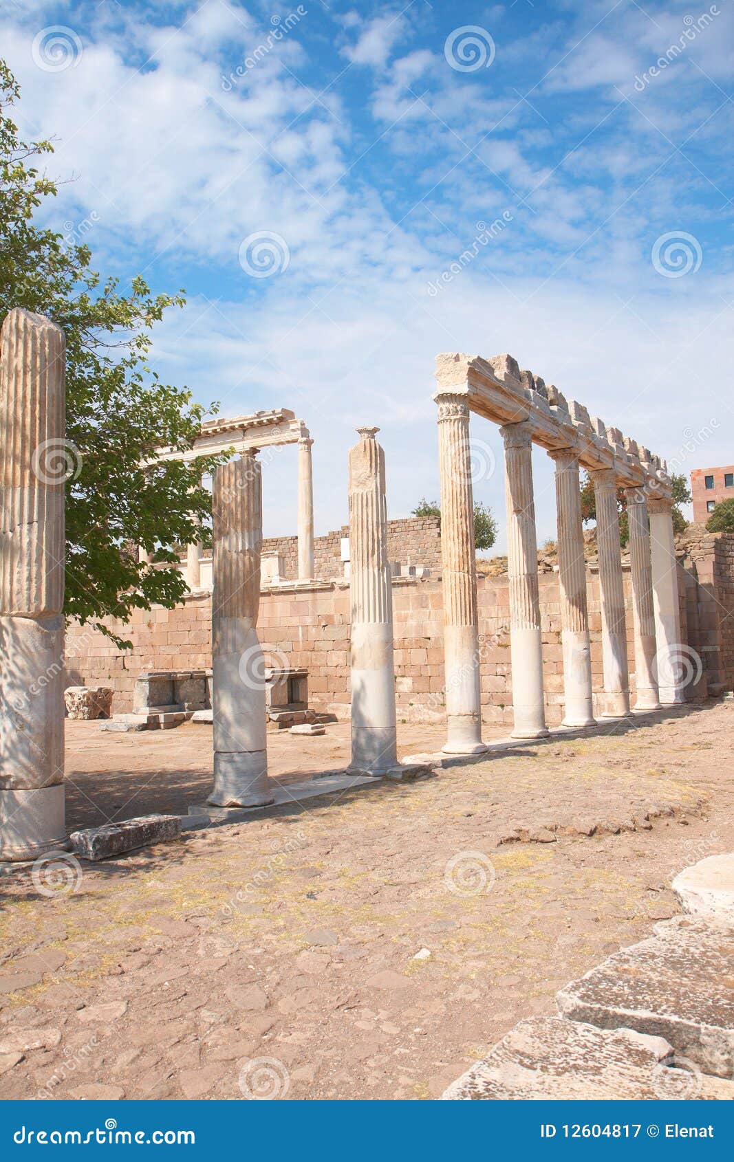 Trajan Temple in Pergamon Turkey Stock Image - Image of acropol ...