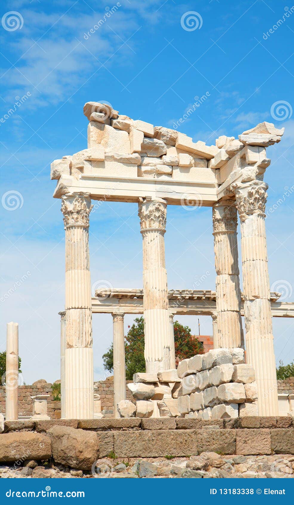 Trajan Temple in Pergamon Turkey Stock Photo - Image of myth, pergamum ...