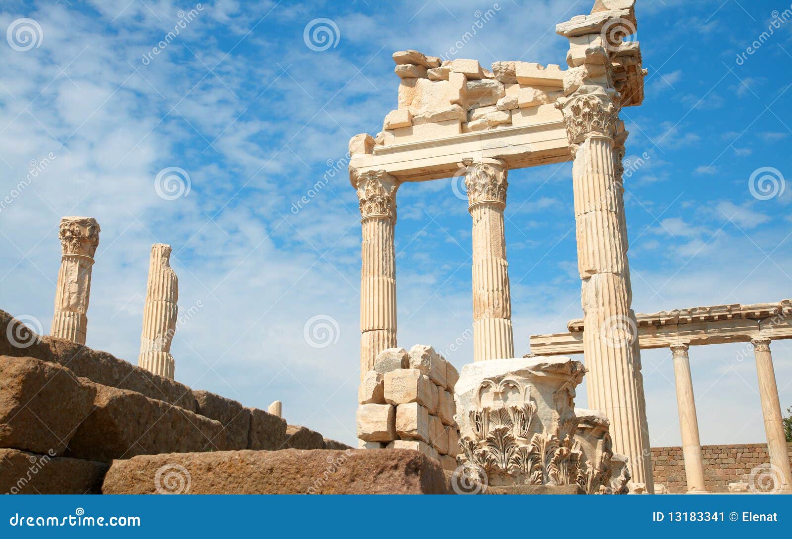 Trajan Temple in Pergamon Turkey Stock Image - Image of religion ...
