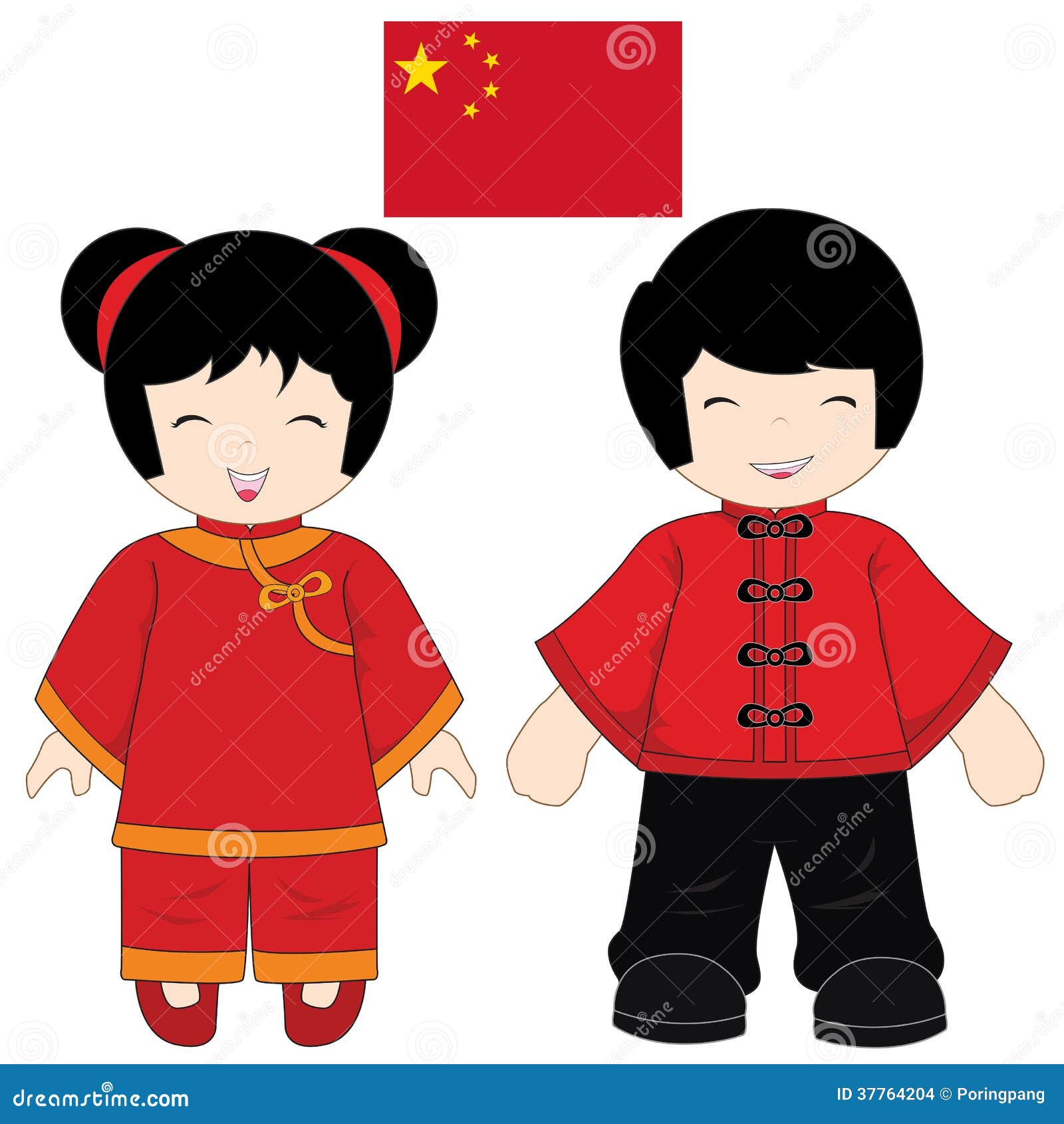 Traje tradicional de China stock de ilustración. Ilustración de rojo ...
