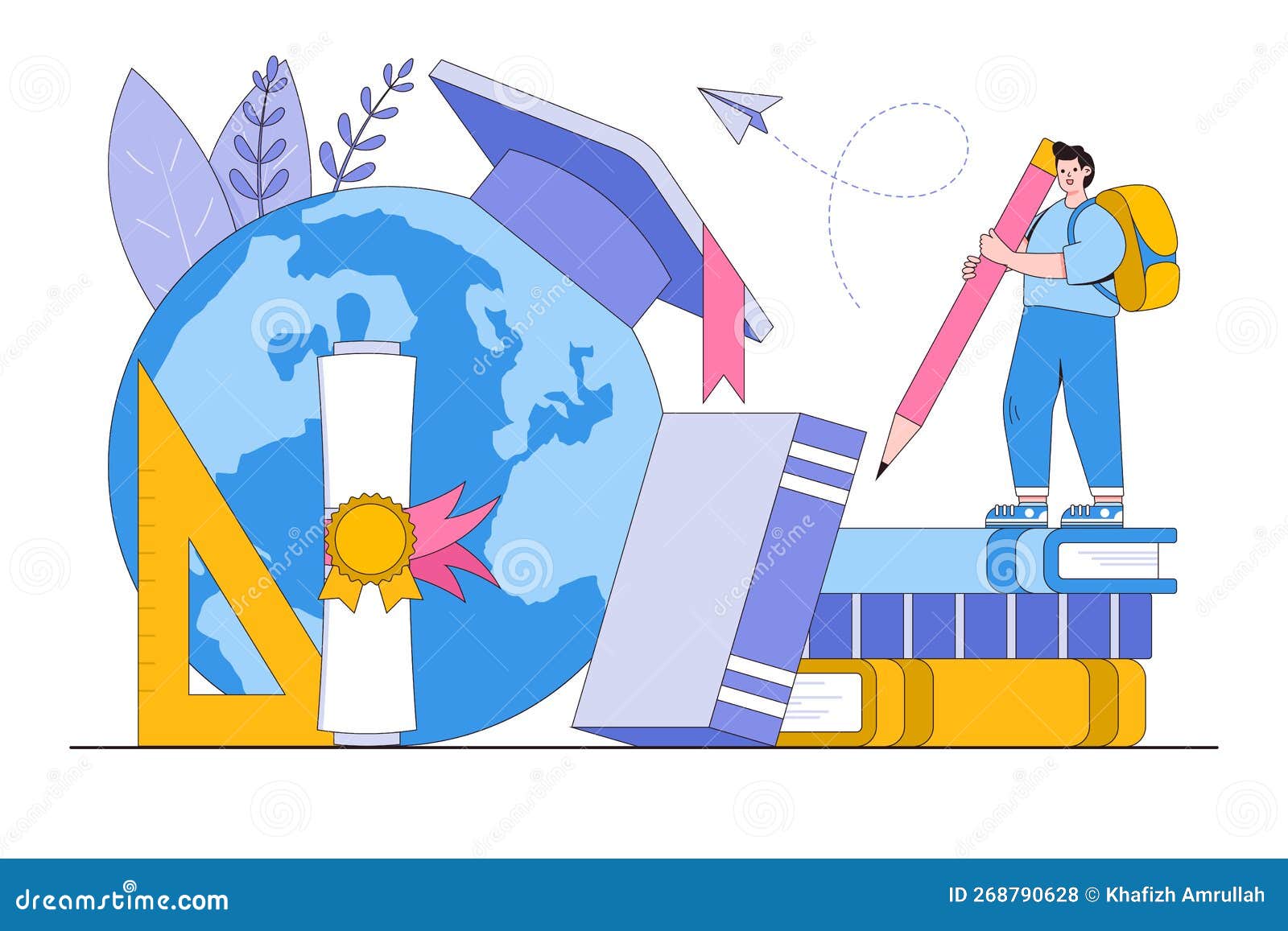 Trajectory Education Concept With Characters. Online Education, Digital ...