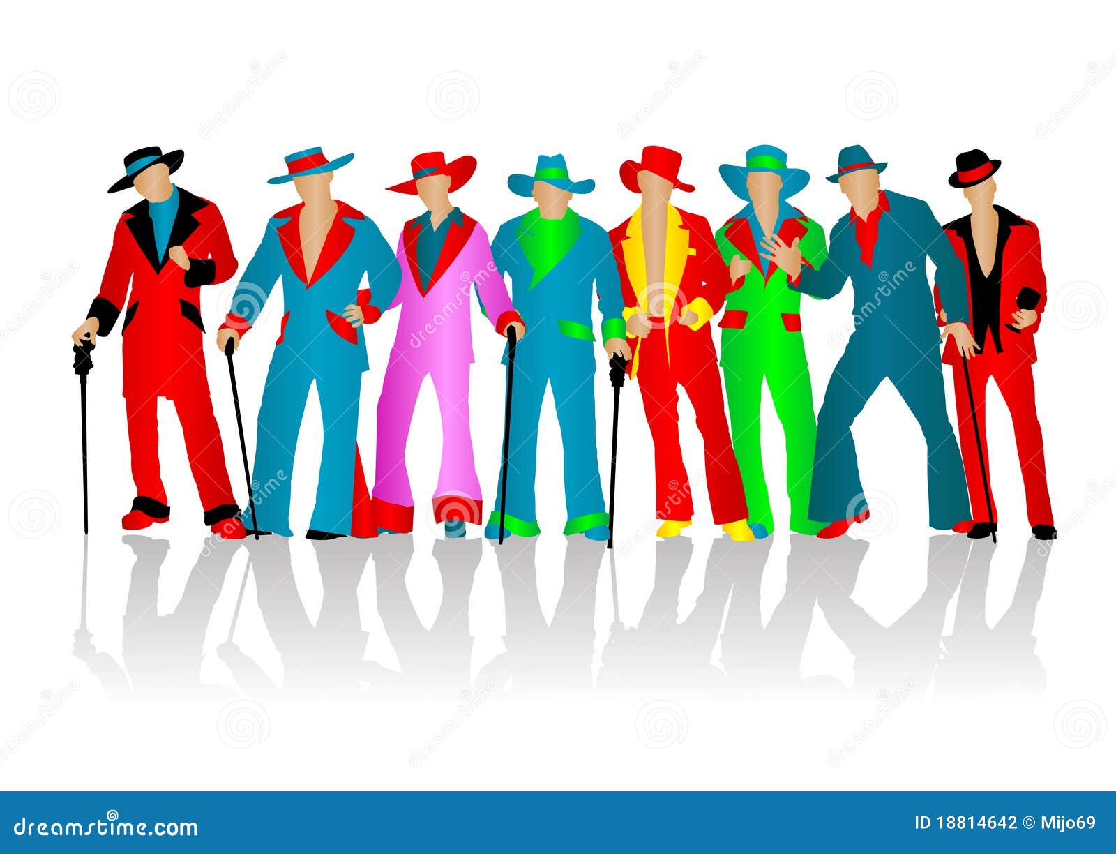 Trajes do proxeneta ilustração do vetor. Ilustração de menino - 18814642