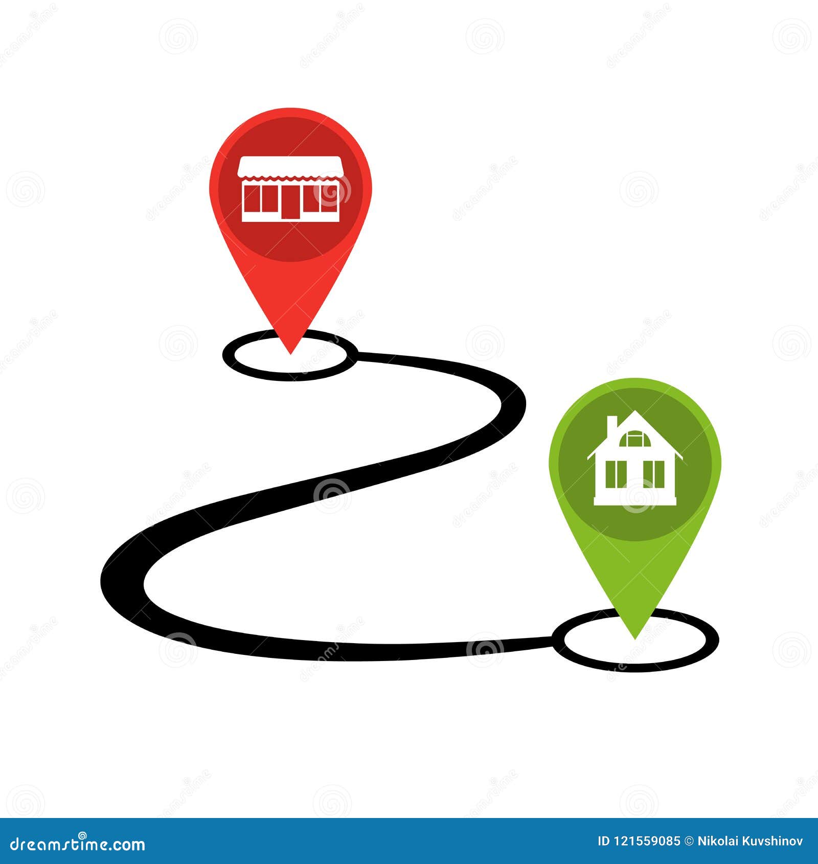 Trajeto Do Projeto Da Loja à Casa Ilustração do Vetor - Ilustração de ...