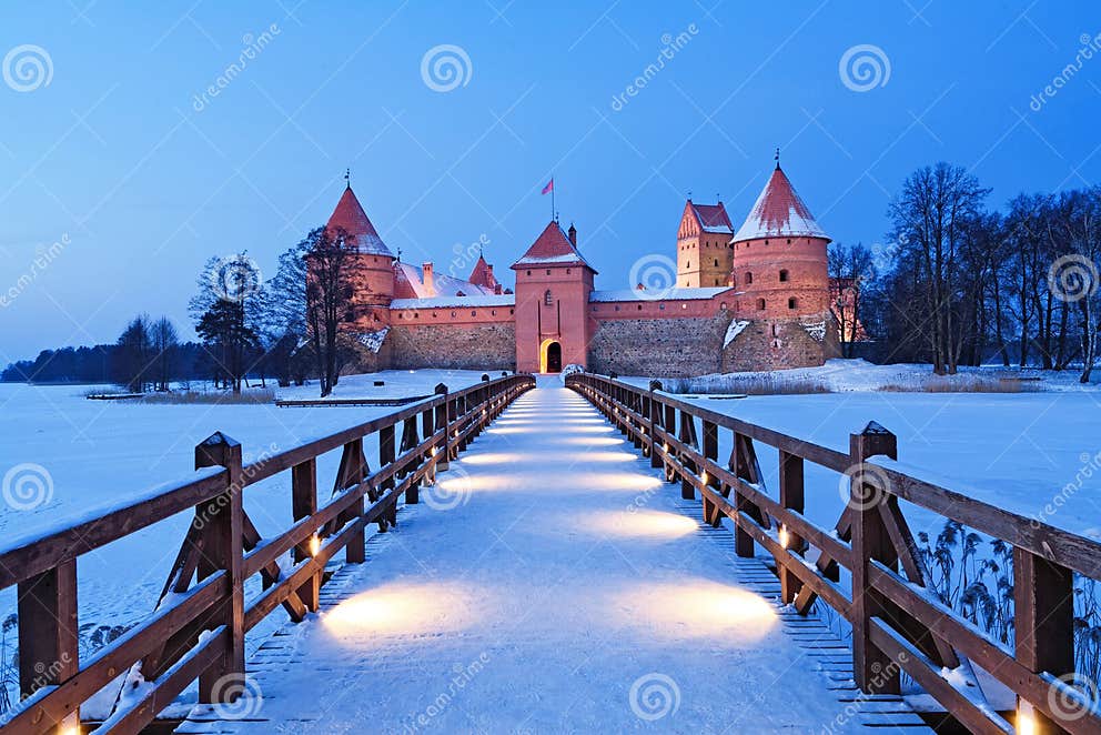 Trakai stock photo. Image of outdoor, flag, footbridge - 23459578