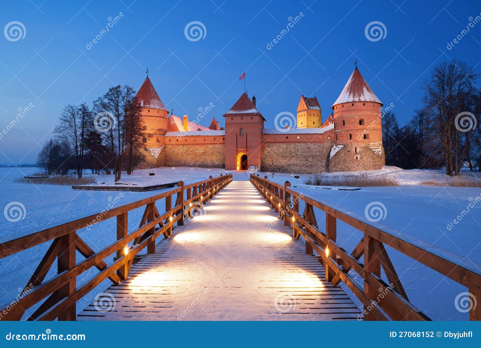 Trakai. stock photo. Image of brick, europe, house, light - 27068152