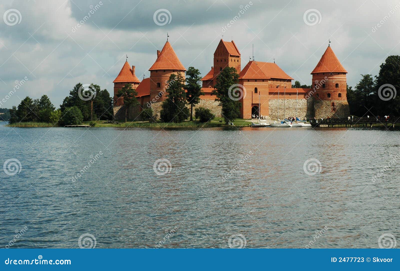 Trakai castle stock image. Image of lithuanian, cloudy - 2477723