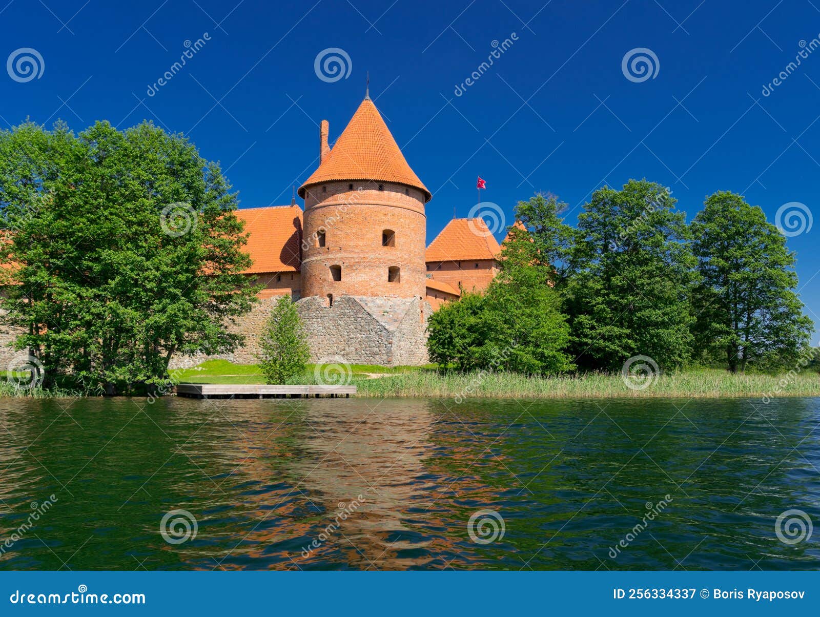 Trakai castle stock image. Image of building, lake, historic - 256334337