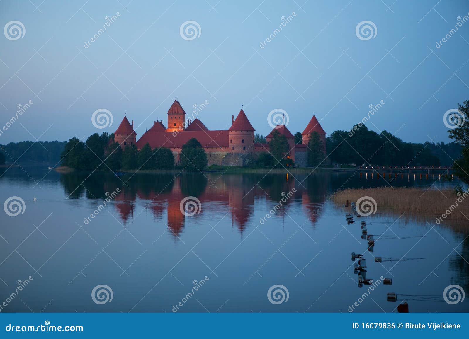 Trakai Island Castle stock photo. Image of landmark, stone - 16079836