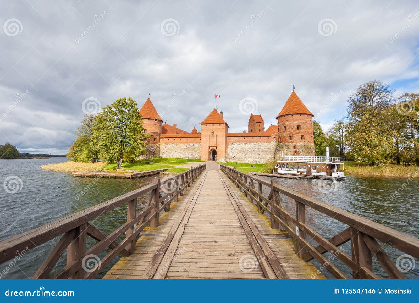 Long Exposure Shot of Ancient Medieval Castle at the Trakai Island ...