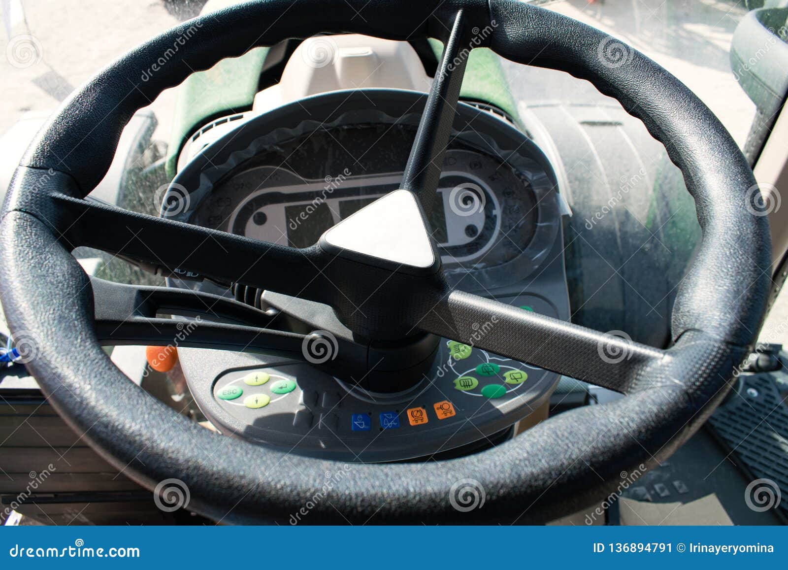 Traktor Cabin Device. Inside Modern Tractor. Control Panel with Buttons ...