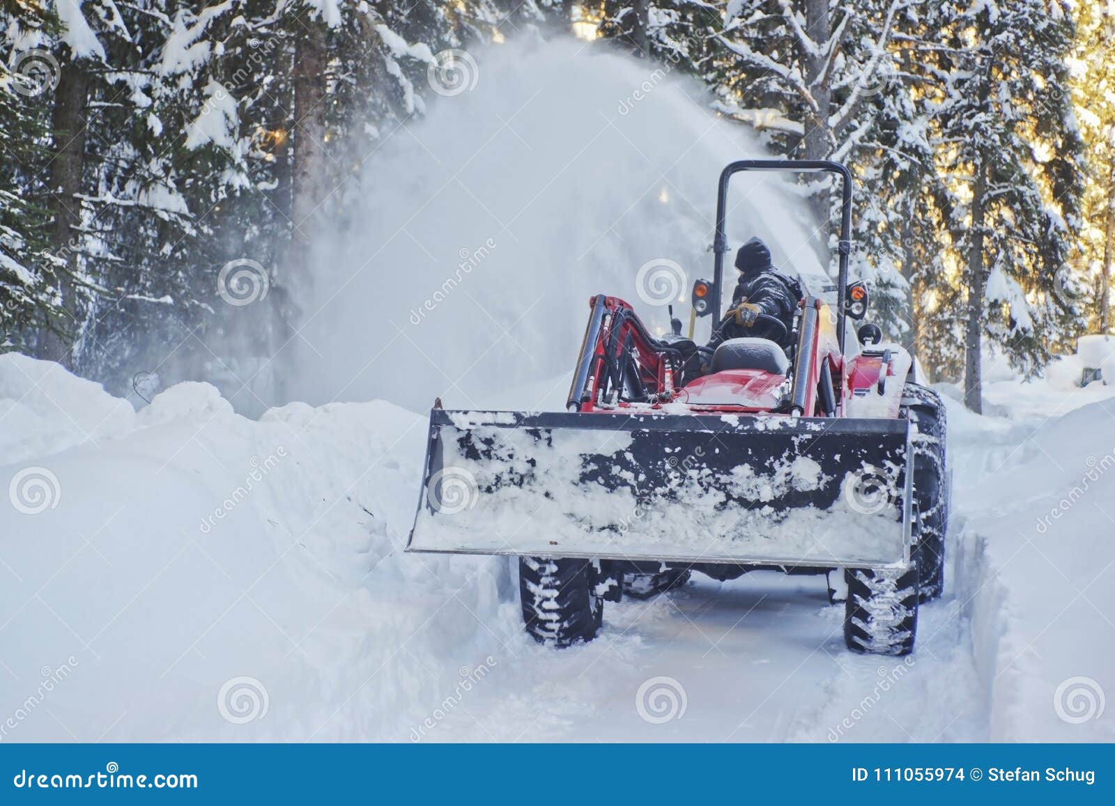 Deep Snow Blowing editorial stock image. Image of road - 111055974