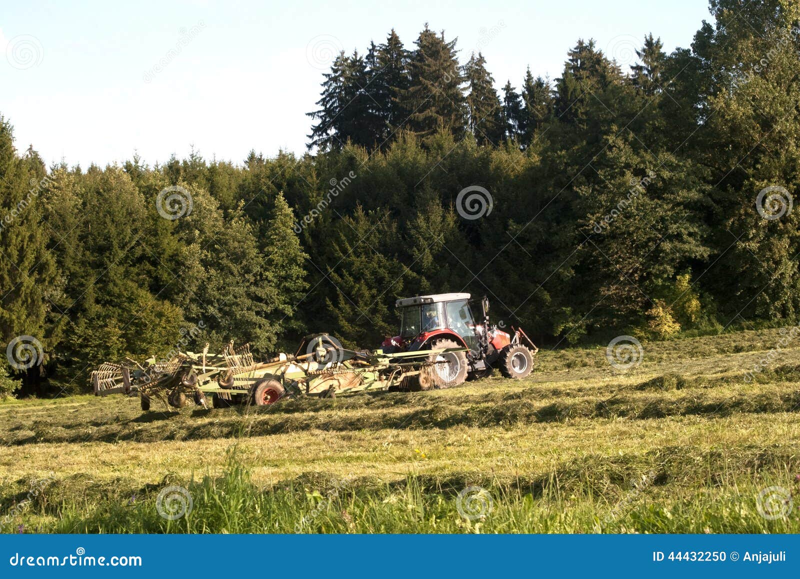 Traktor at work on a field stock photo. Image of bale - 44432250