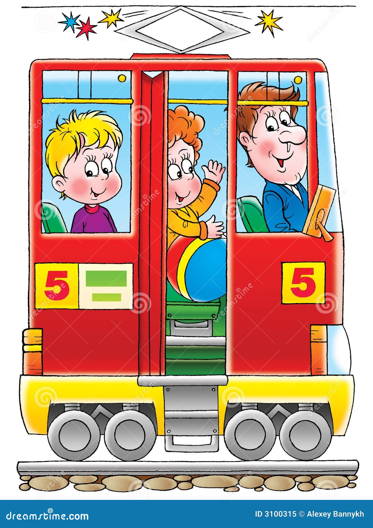Tram stock illustration. Illustration of amusing, clip - 3100315