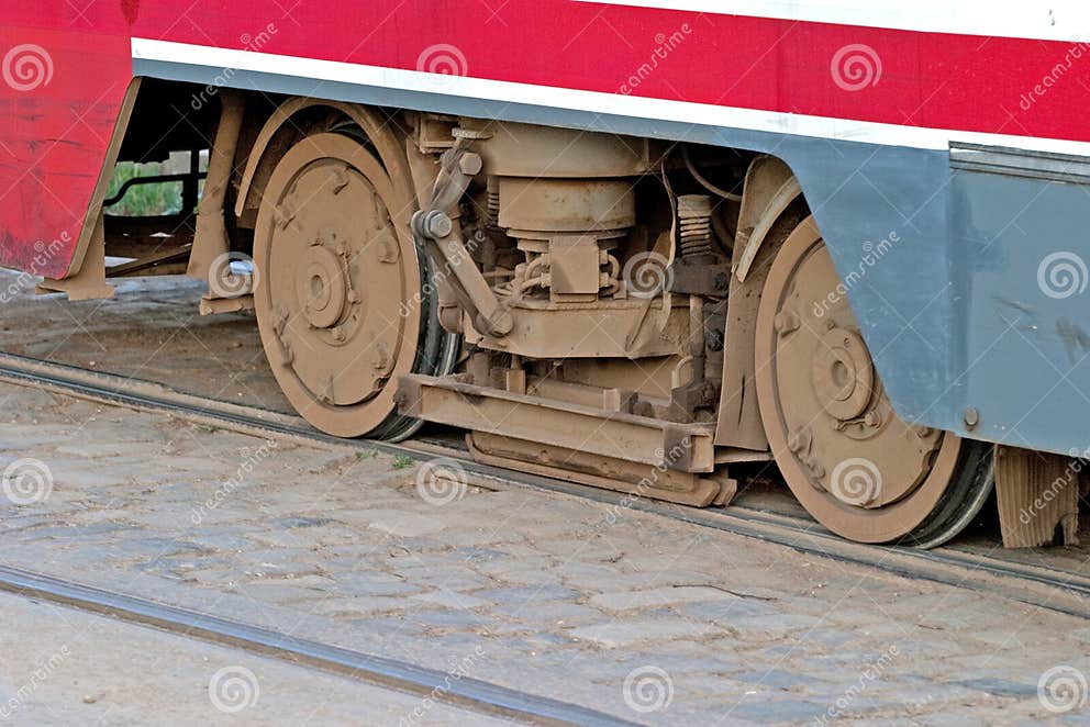 The Wheels and Braking System from a Tram Stock Photo - Image of ...