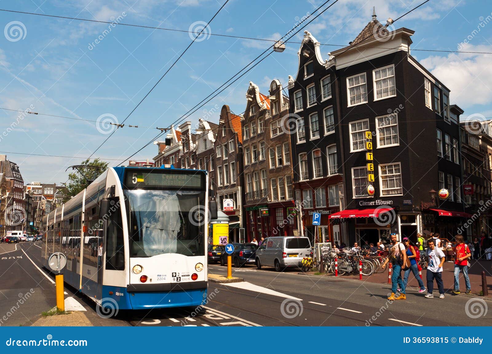 Tram in Amsterdam editorial image. Image of traditional - 36593815