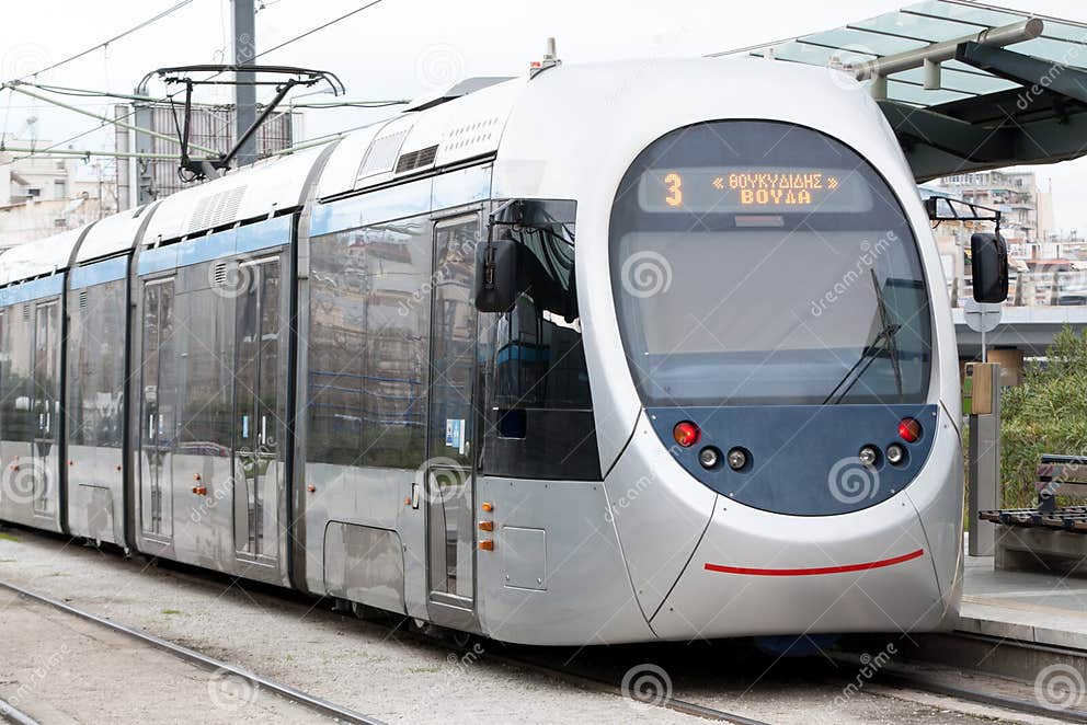 Tram in Athens, Greece stock image. Image of train, travel - 25893595