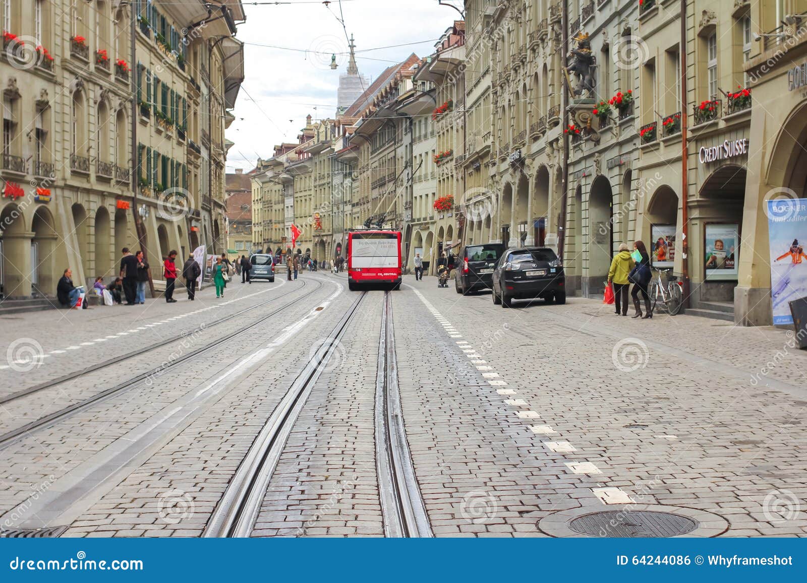 Tram at bern switzerland editorial photo. Image of architecture - 64244086