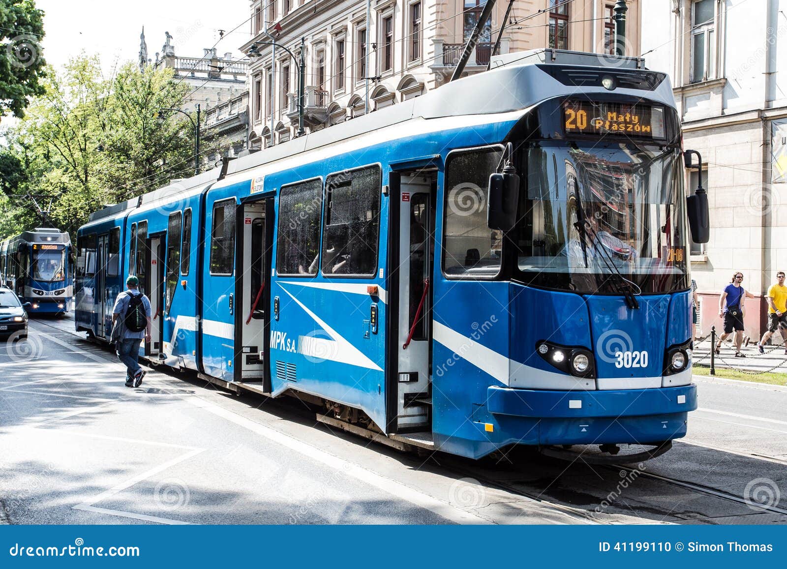 Tram. Blue Wagon Editorial Photo | CartoonDealer.com #61042905