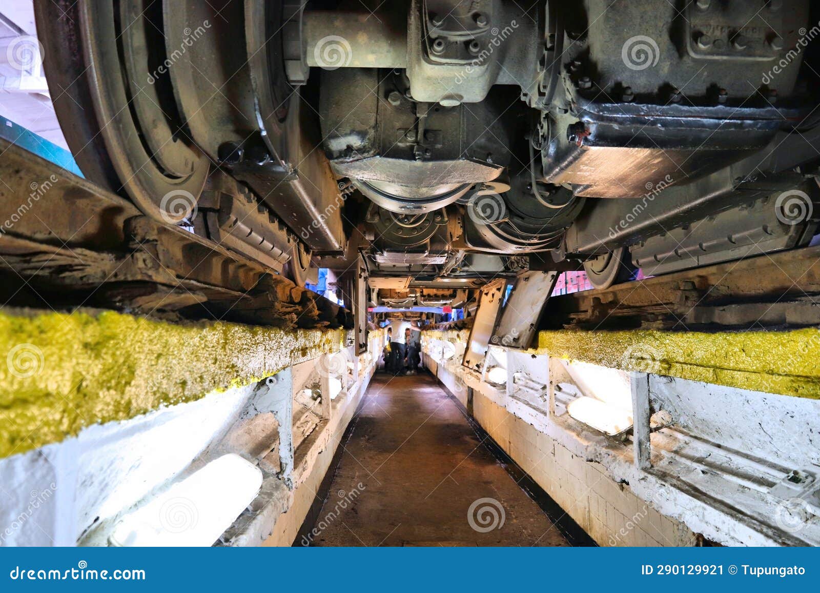 Tram bogie inspection pit stock image. Image of train - 290129921
