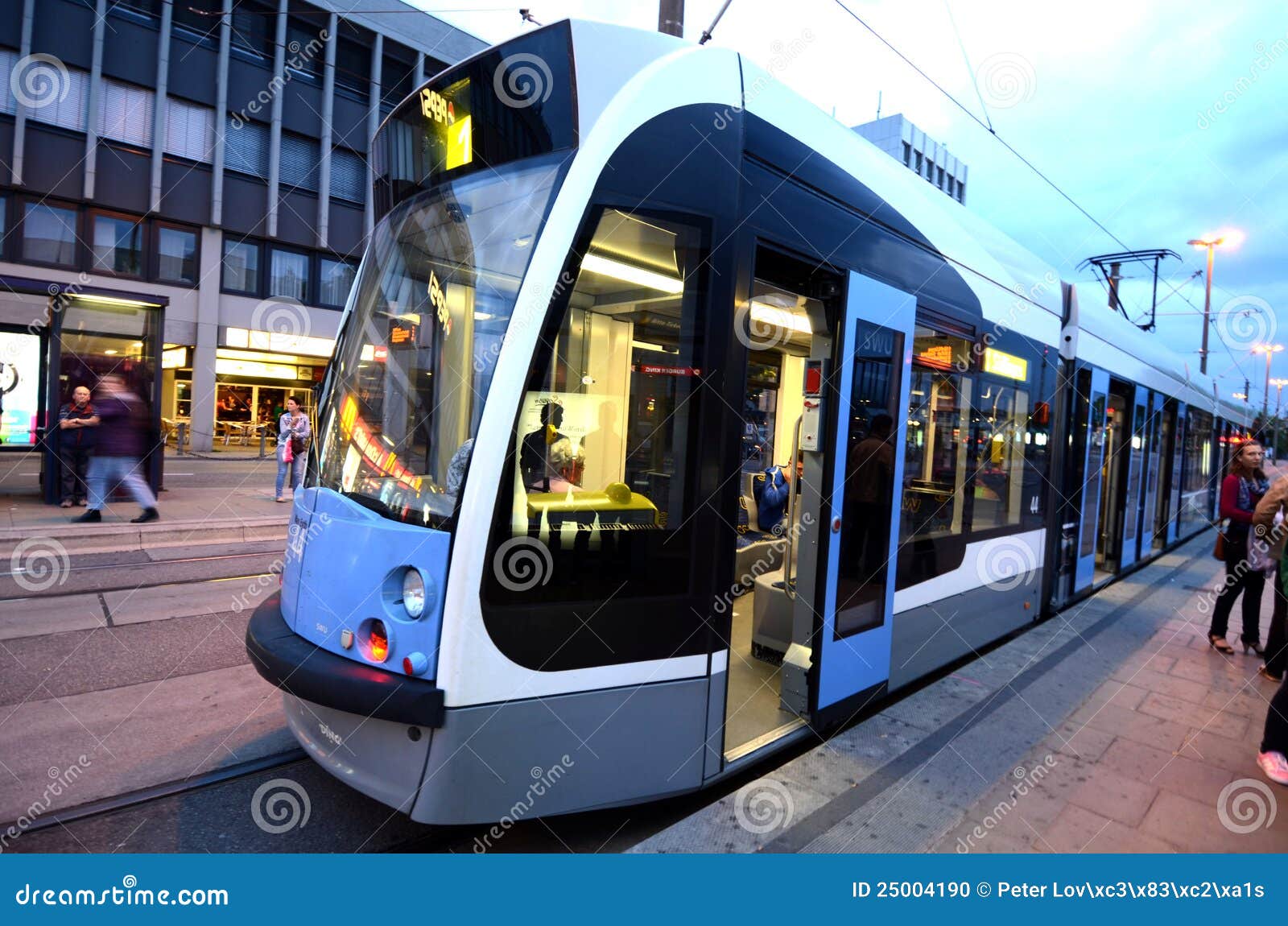 Tram car in evening editorial image. Image of germany - 25004190