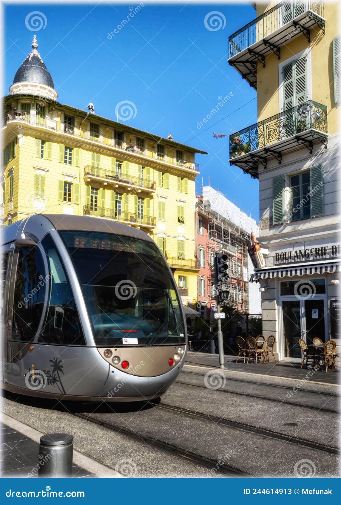Tram at the Center of Nice, France Editorial Stock Photo - Image of ...