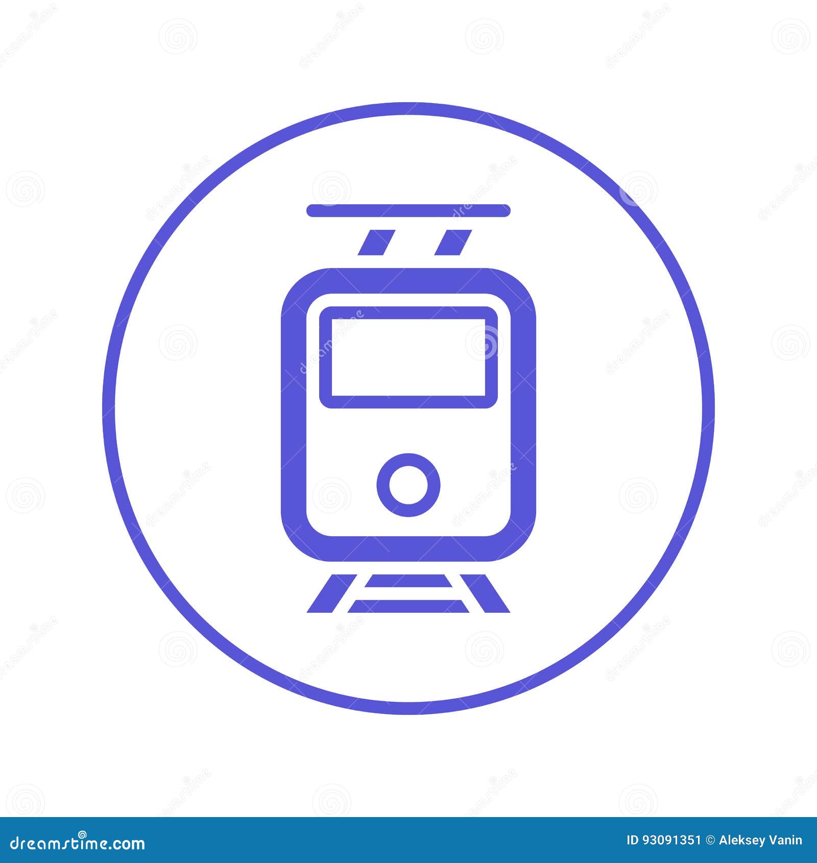 Tram Circular Line Icon. Round Sign. Flat Style Vector Symbol. Stock ...