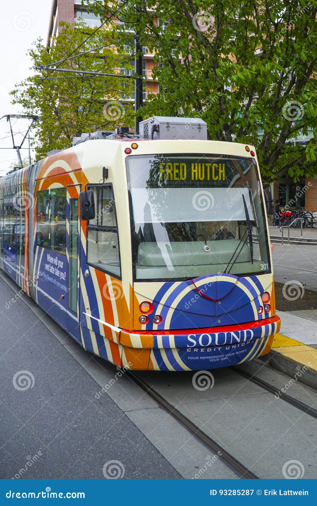 Tram in the City of Seattle - SEATTLE / WASHINGTON - APRIL 11, 2017 ...