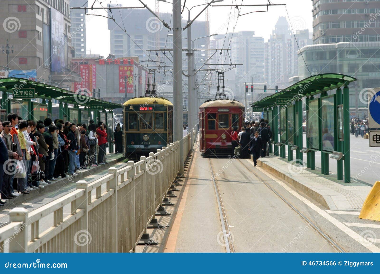 Tram at Dalian station editorial photo. Image of dalian - 46734566