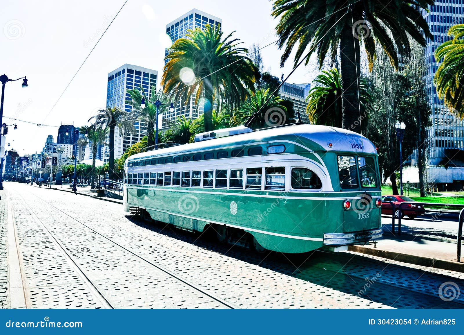 Tram de San Francisco image stock éditorial. Image du prison - 30423054