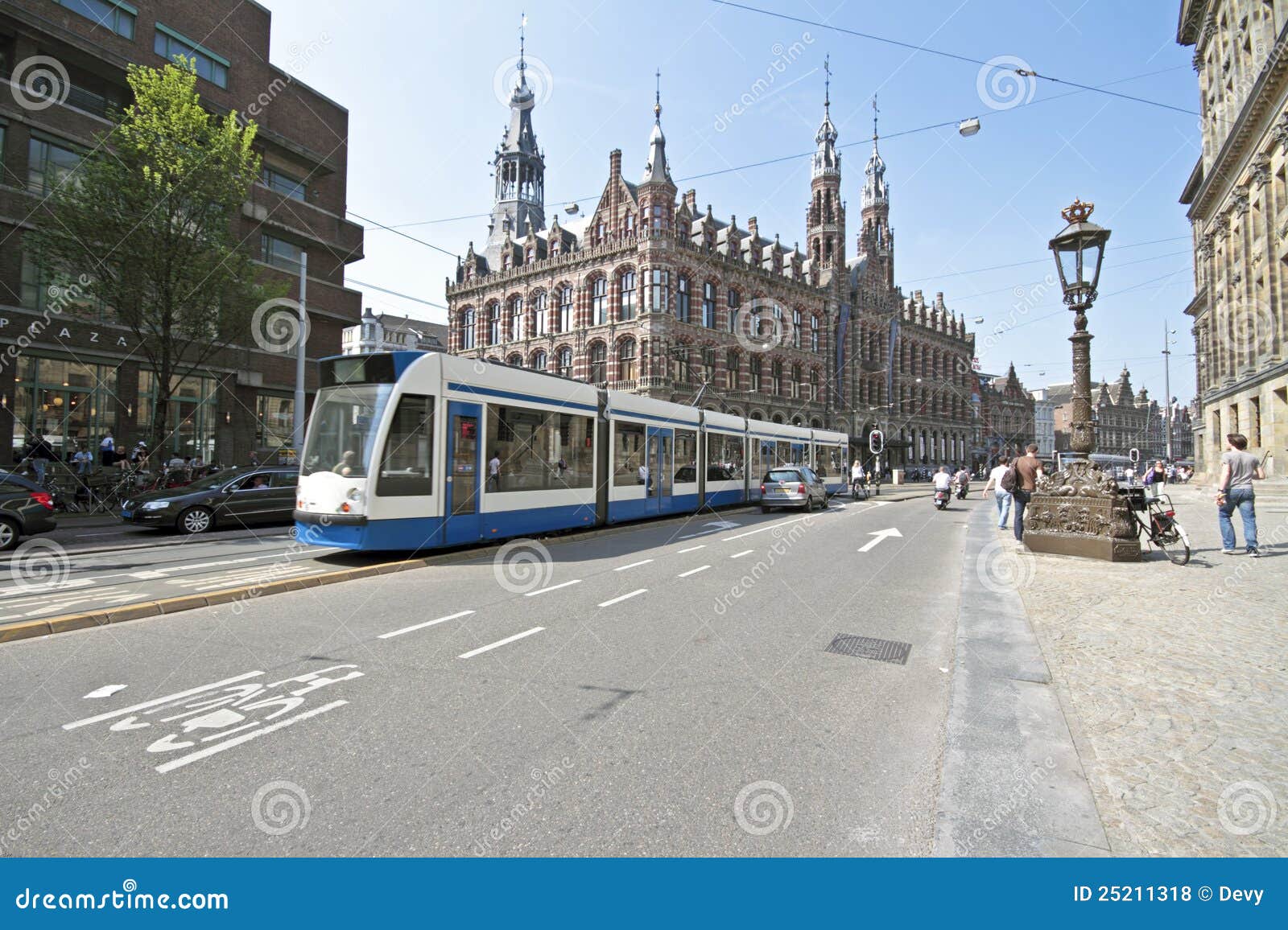 Tram Driving in Amsterdam the Netherlands Stock Photo - Image of ...