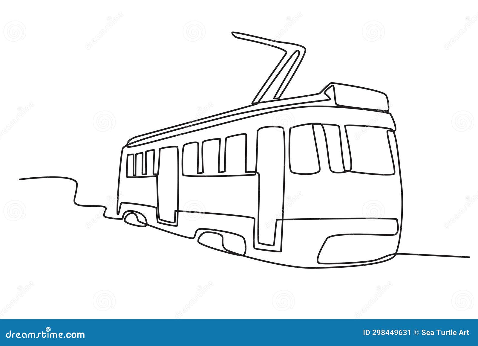 A tram driving side view stock vector. Illustration of travel - 298449631
