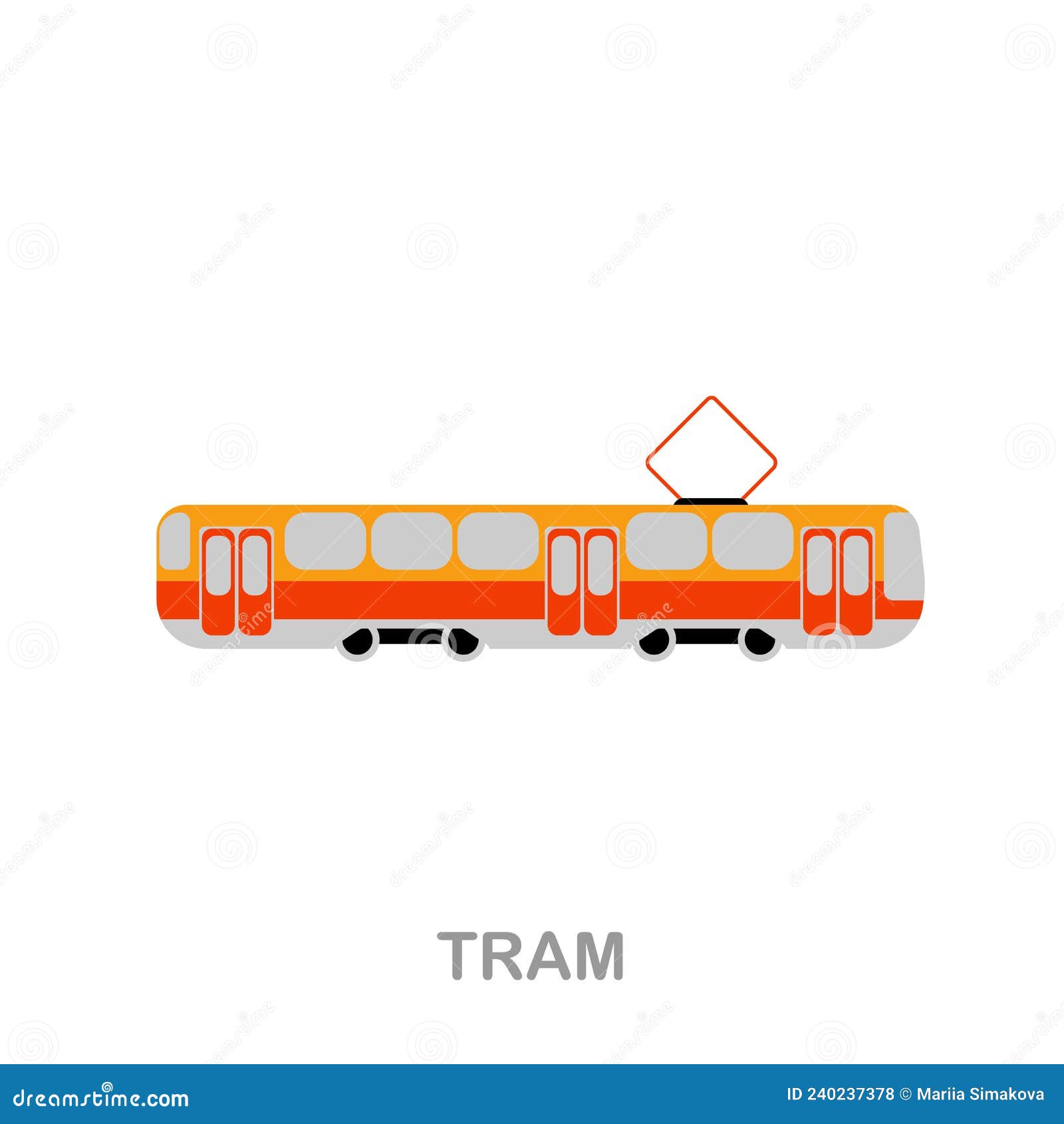 Tram Flat Icon. Colored Element Sign from Transport Collection. Flat ...