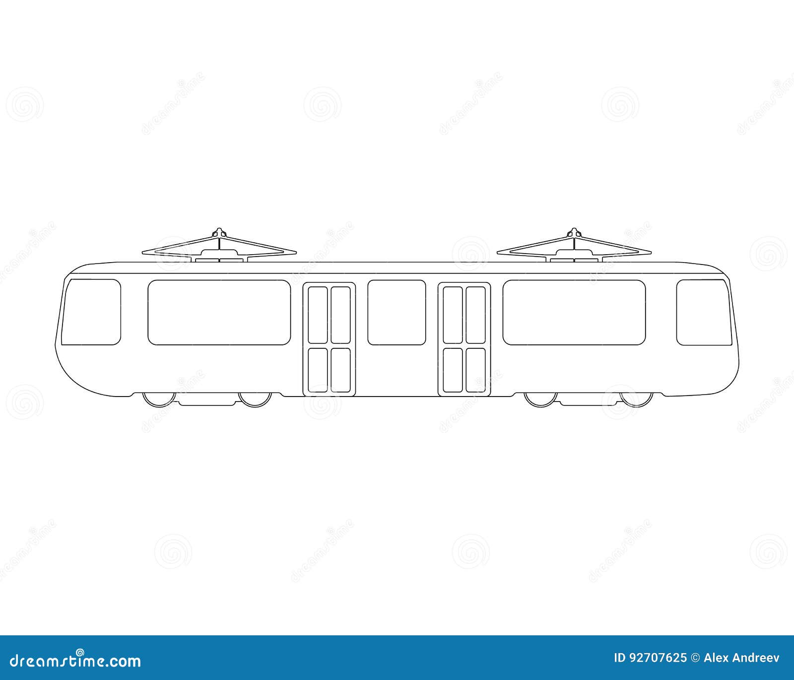 Tram Flat Icon and Logo. Outline Vector Illustration Stock Vector ...