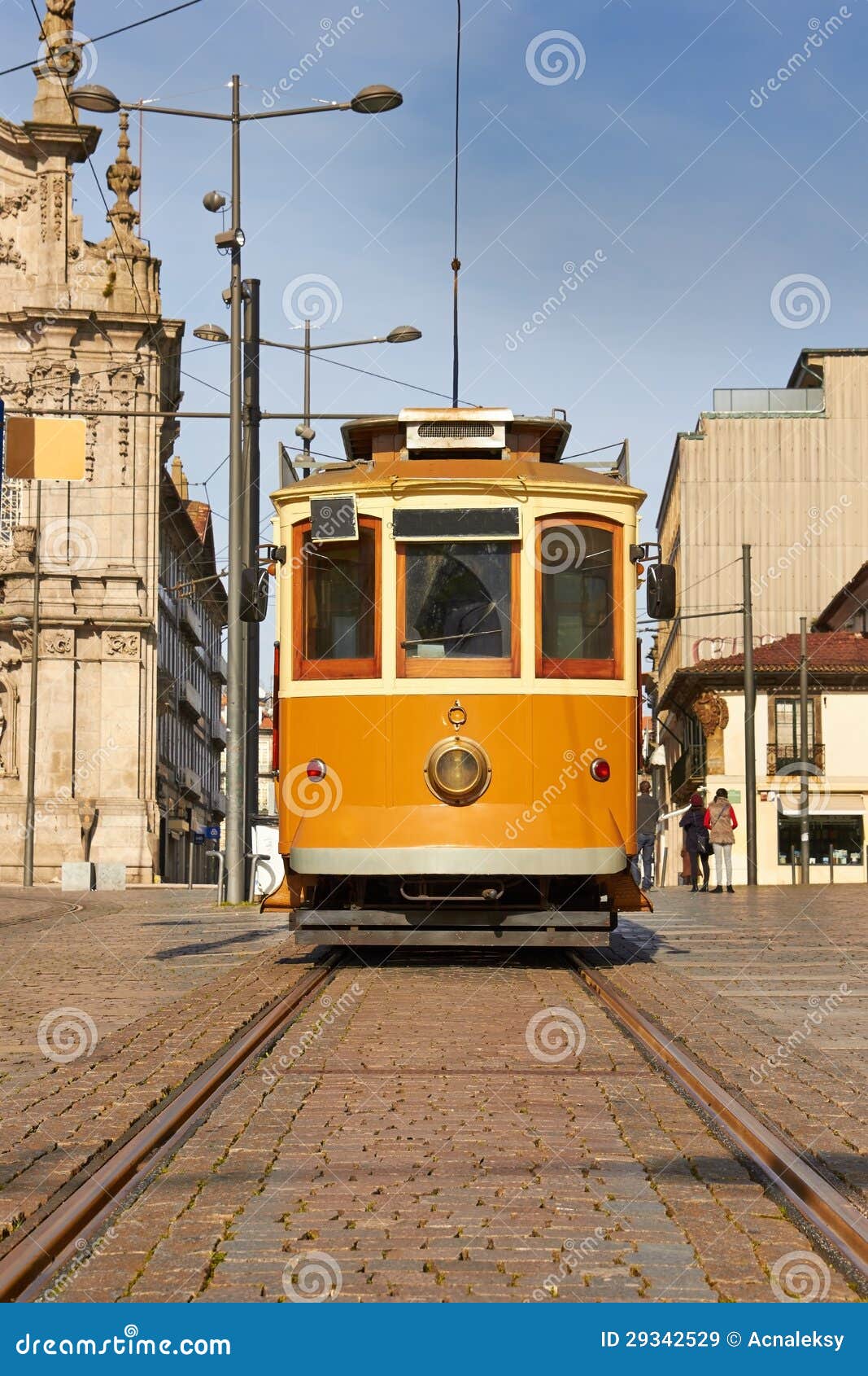 Tram in Front of Carmo Church Stock Image - Image of streetcar, church ...