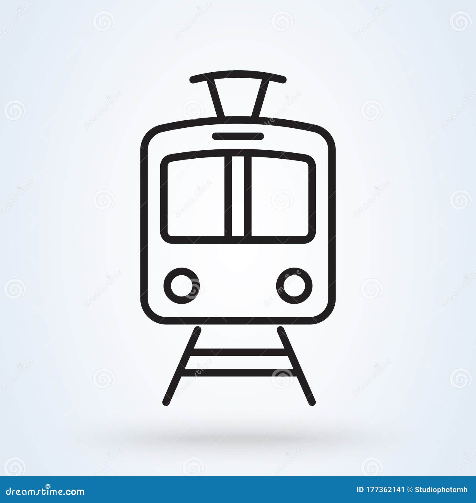 Tram Front View Icon, Simple Style Cartoon Vector | CartoonDealer.com ...